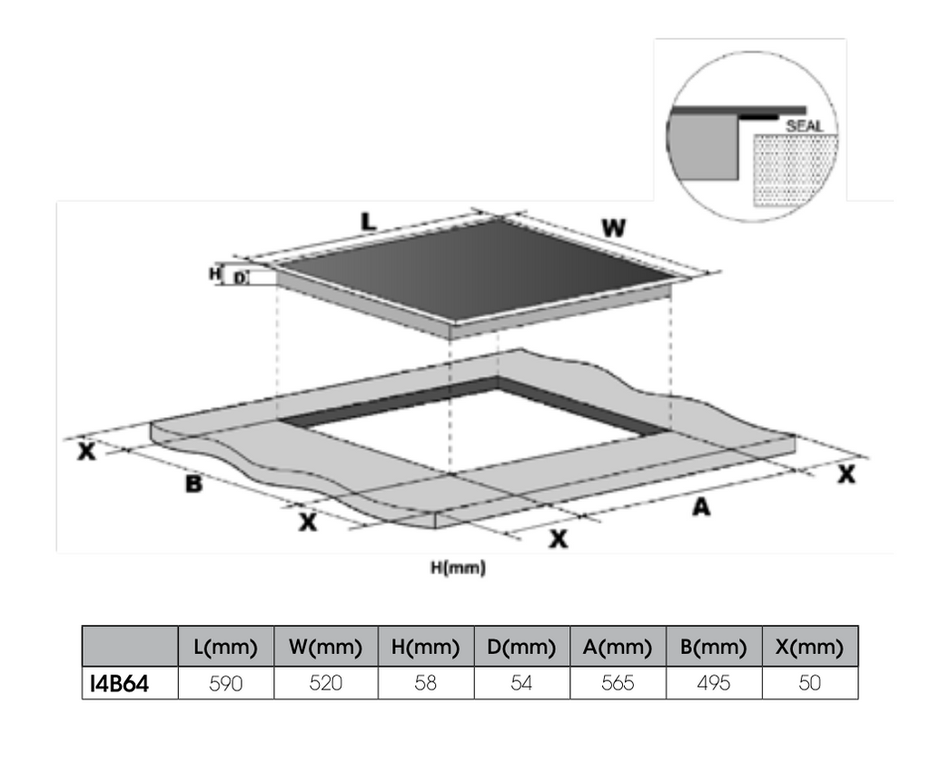 Euromaid I4B64 60cm Induction Cooktop with 4 Zones, Black – SA ...