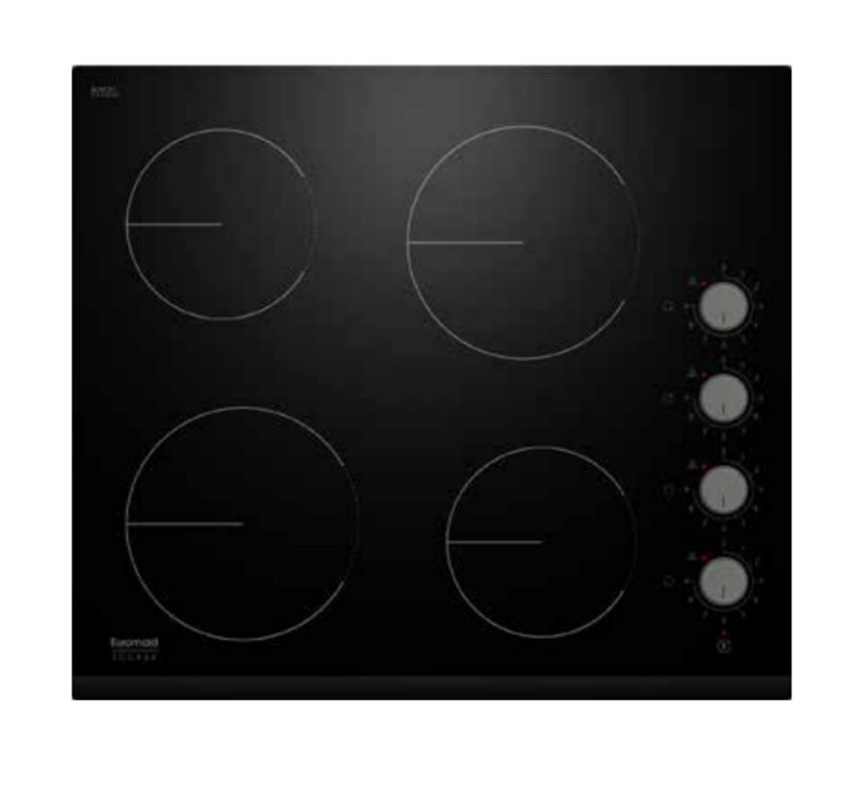 Euromaid 60cm Electric Cooktop with Dials – SA Appliance Warehouse